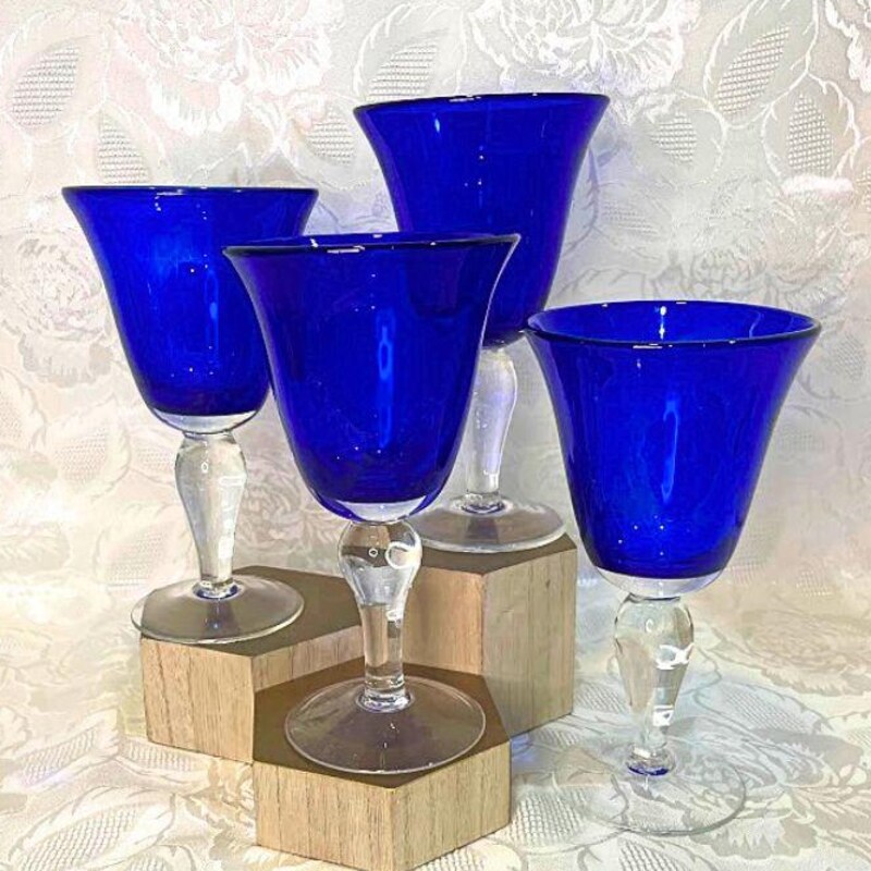 Cobalt Blue Goblets - Etsy