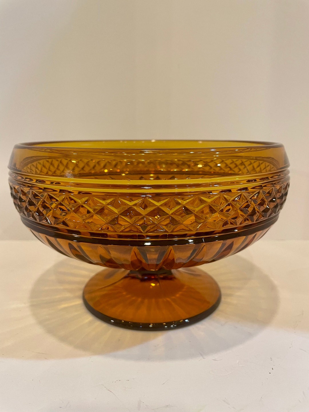 Stunning Pedestal Amber Bowl Circa 1920s U.S. Tiffin Glass Co. - Etsy