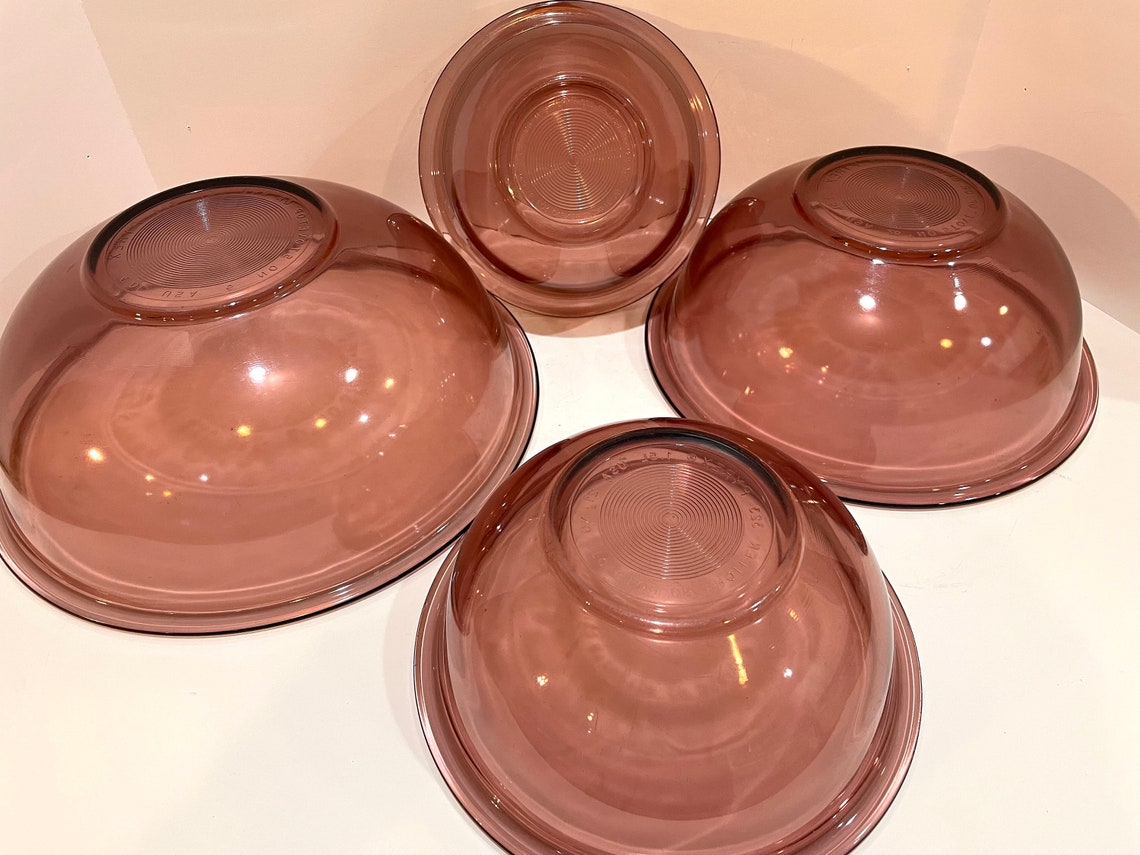 Cranberry Pyrex Mixing Bowls - Set of 4 - Vintage 1990s - Etsy