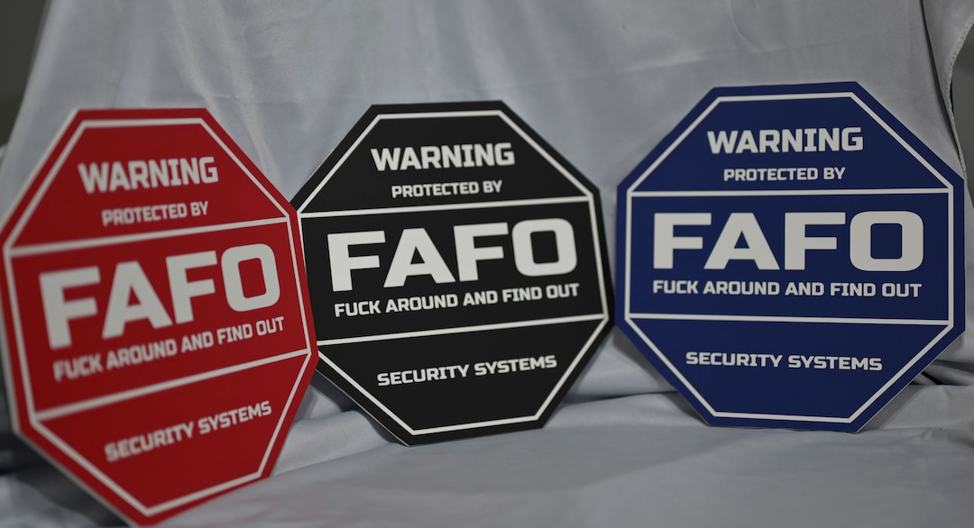 FAFO Security System Yard Sign With Wooden Stake, Home Protection, F ...