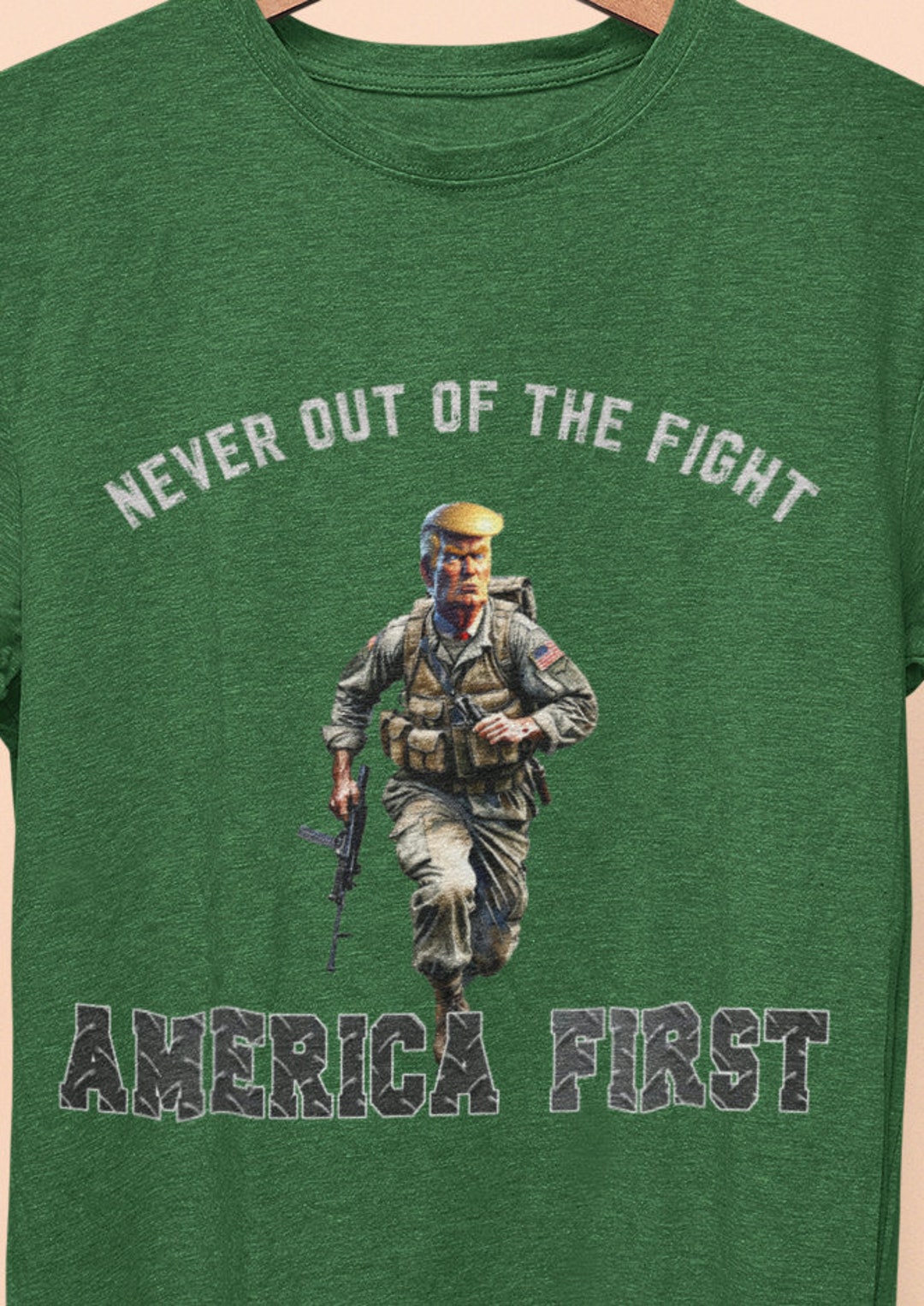 Trump, Never Out of the Fight, America First T-shirt - Etsy