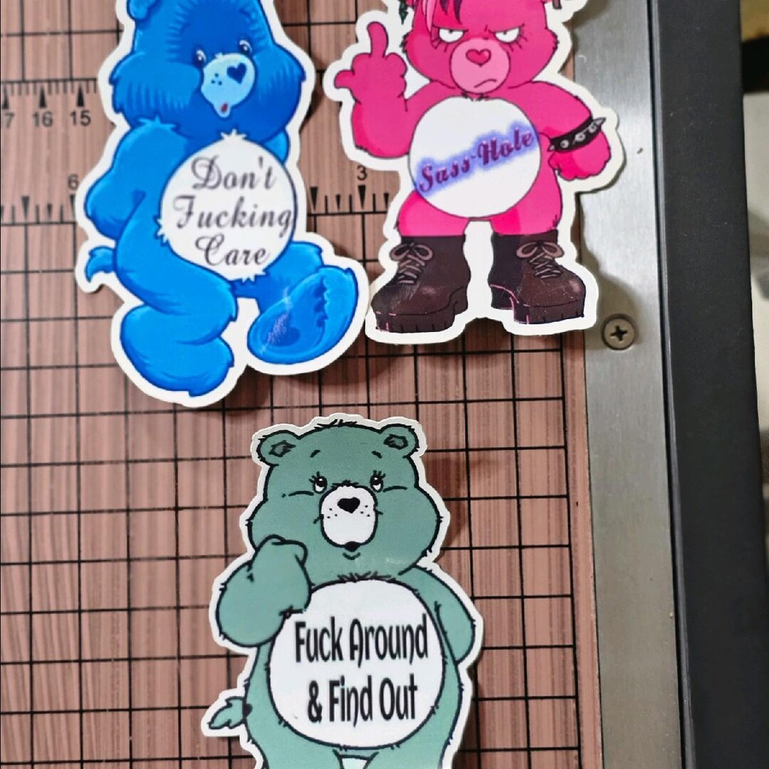 5 Not so Care Bare Sticker Pack - Etsy