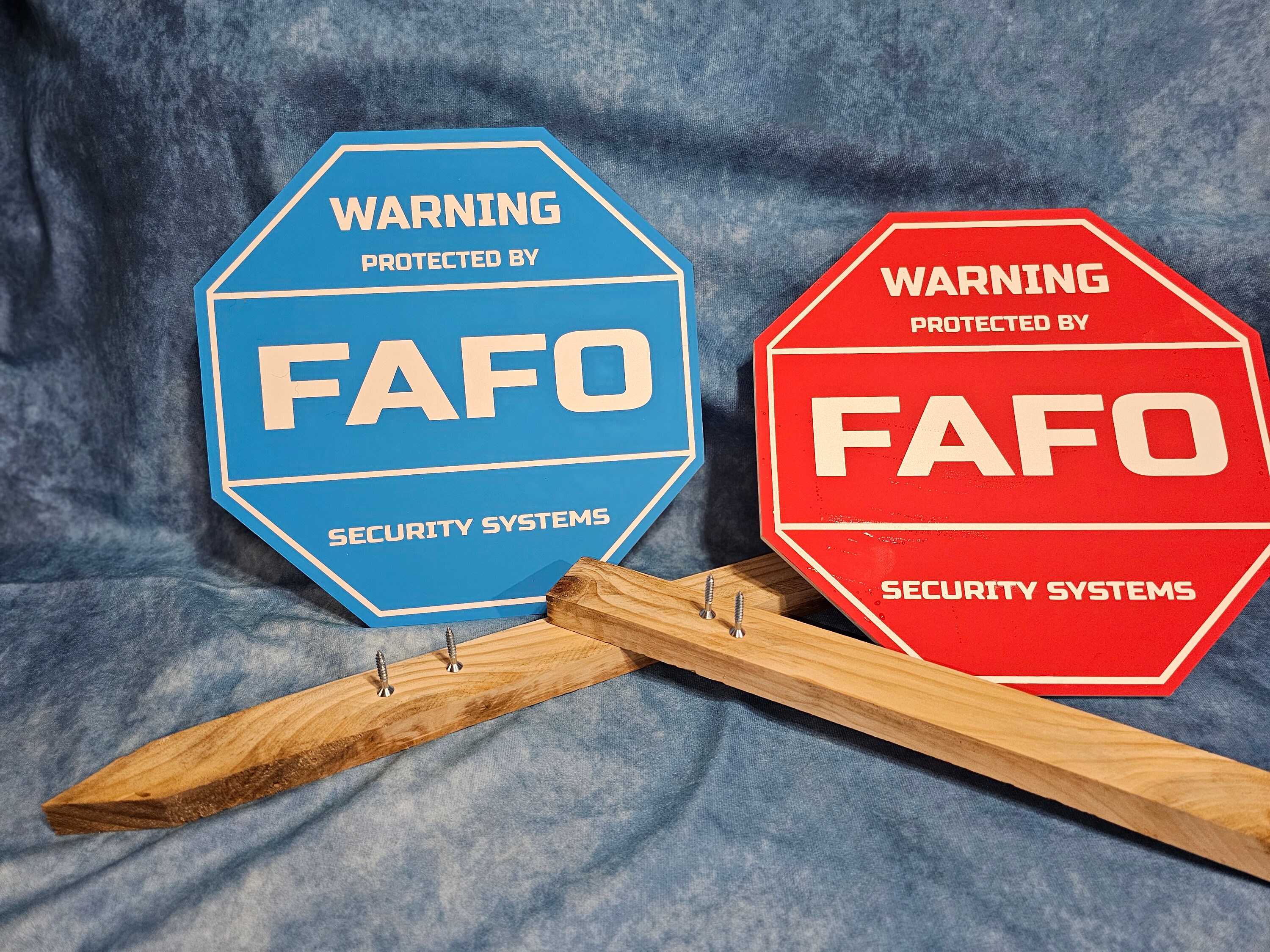 FAFO Security System Yard Sign With Wooden Stake Kid Friendly Version ...