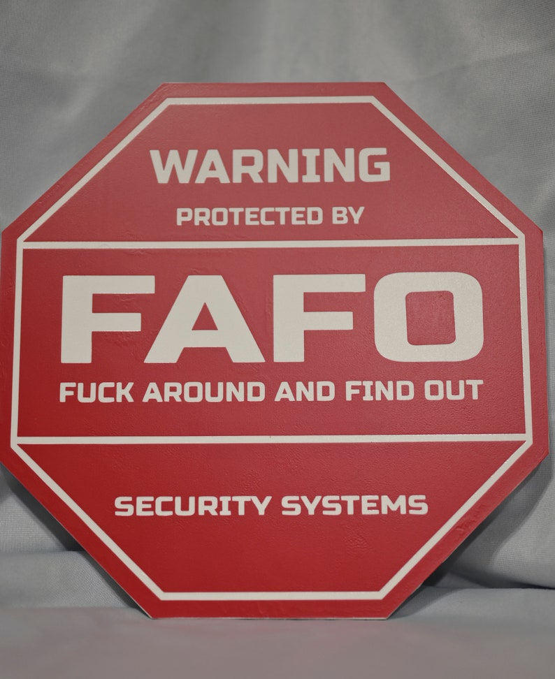 FAFO Security System Yard Sign With Wooden Stake, Home Protection, F ...