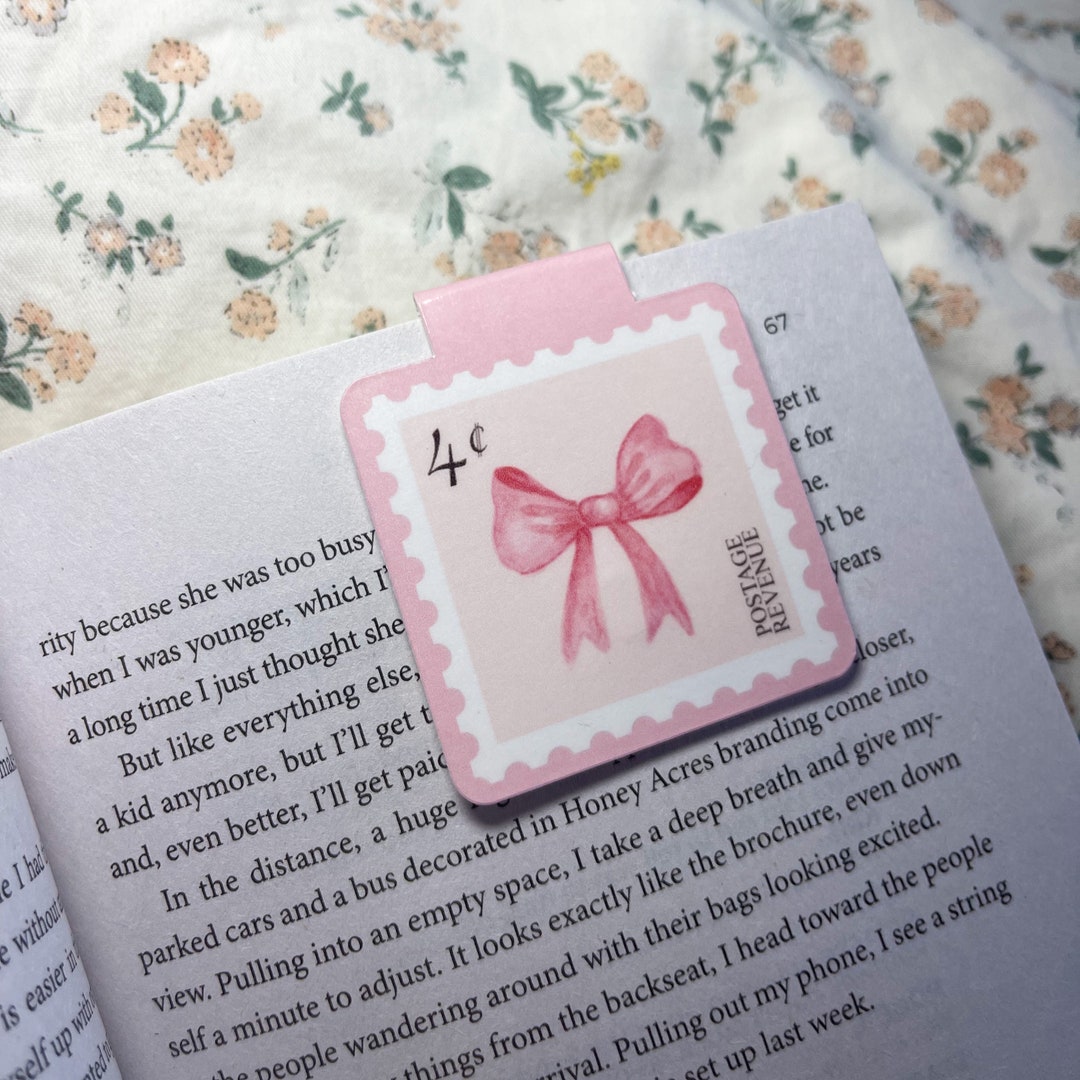 Magnetic Bookmark, Bookish Pink Bow Bookmark - Etsy