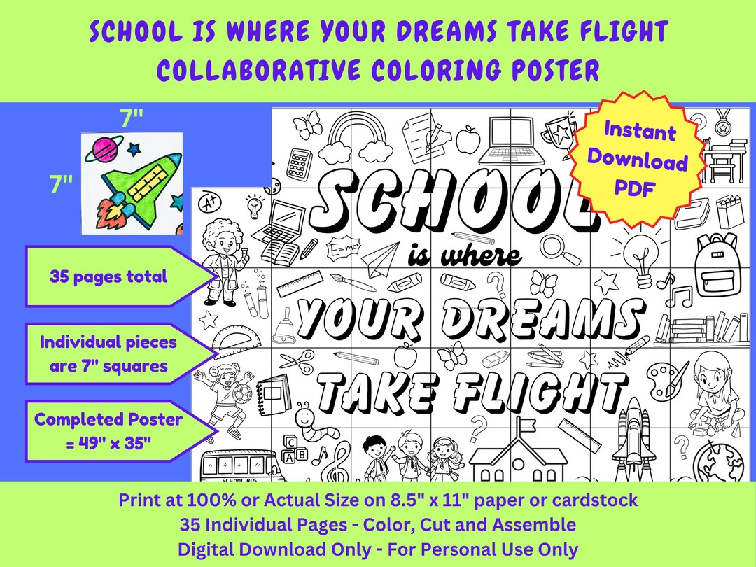 Back to School, Open House, Coloring Project, Collaborative Poster ...