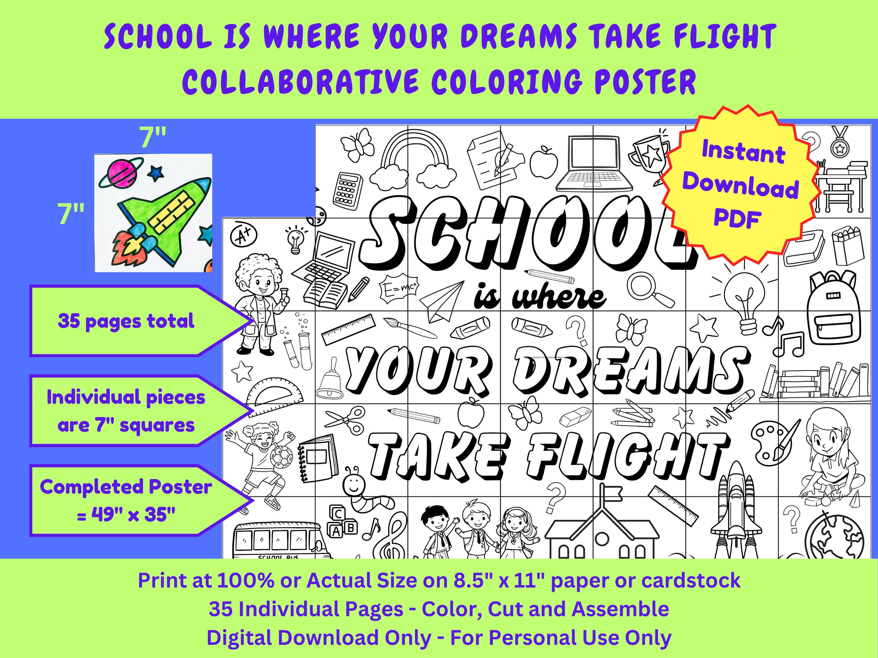 Back to School, Open House, Coloring Project, Collaborative Poster ...