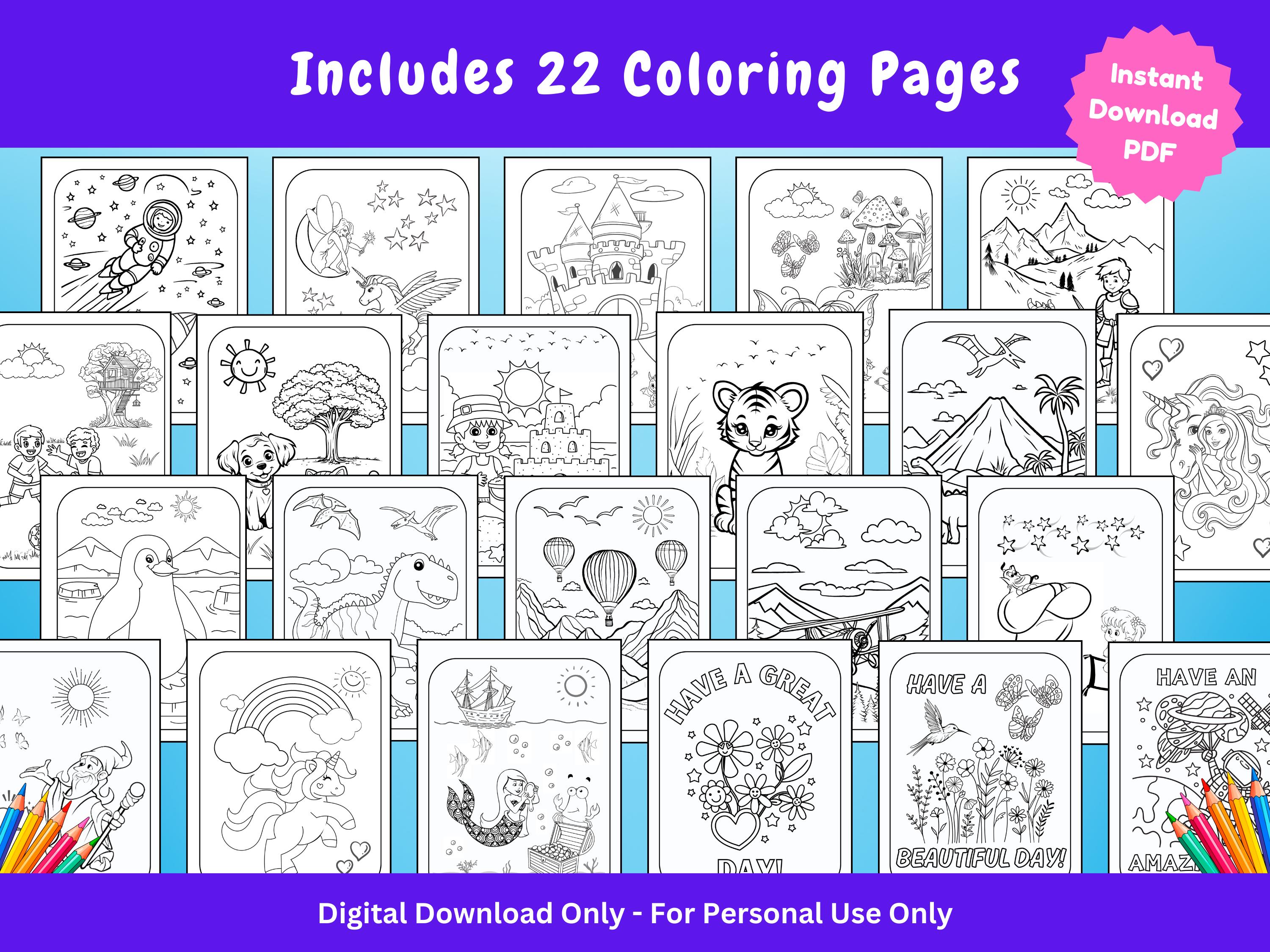 50 Kids Activities, Printable Activity Bundle, I Spy, Coloring Pages ...