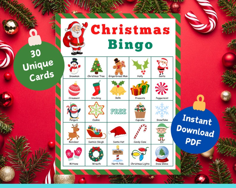 Christmas Bingo for Kids, Kids Bingo Game, Christmas Activity ...