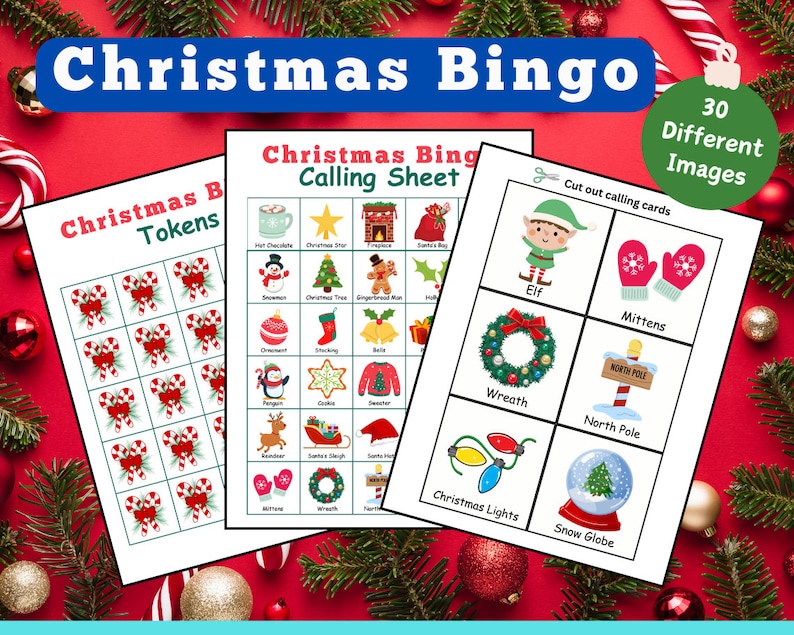 Christmas Bingo for Kids, Kids Bingo Game, Christmas Activity ...