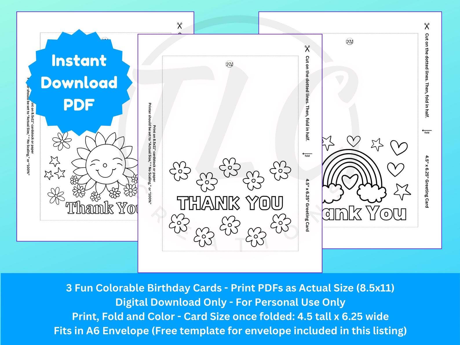 Printable Thank You Coloring Cards From Kids: DIY Kid's Gift | Craft ...