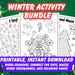 Kids Winter Activity Pages Bundle, Winter Fun Worksheets for Students ...