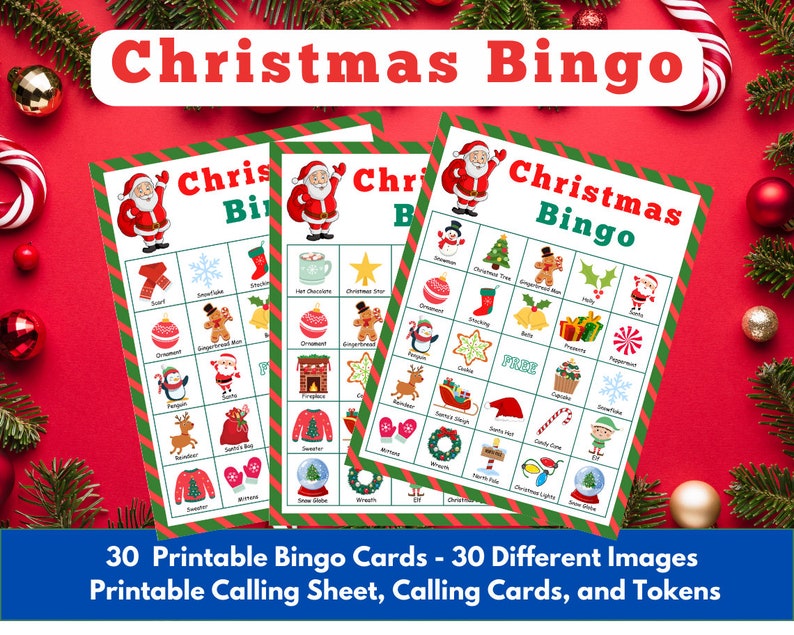 Christmas Bingo for Kids, Kids Bingo Game, Christmas Activity ...