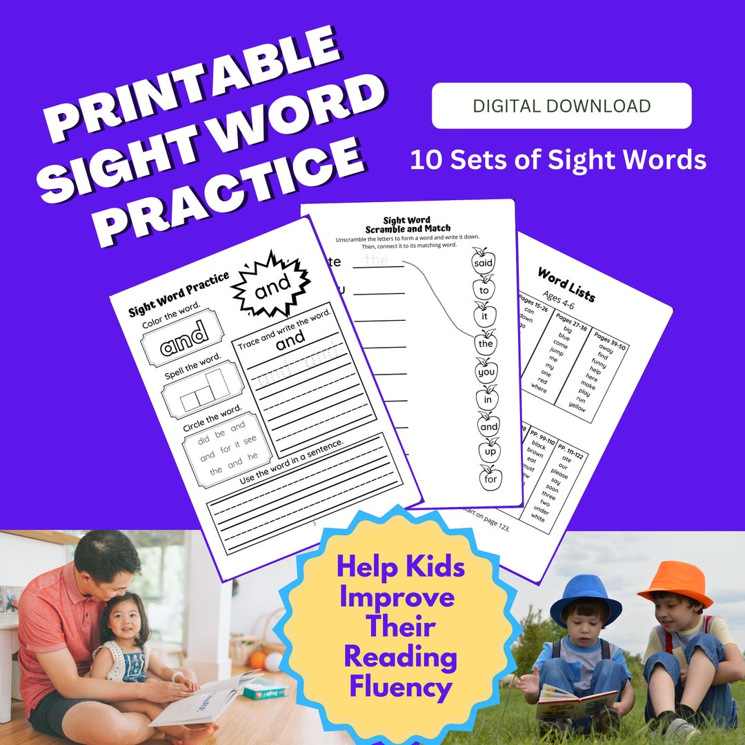 Mastering Sight Words Printable Fun Sight Word Workbook for Kids 6-8 ...