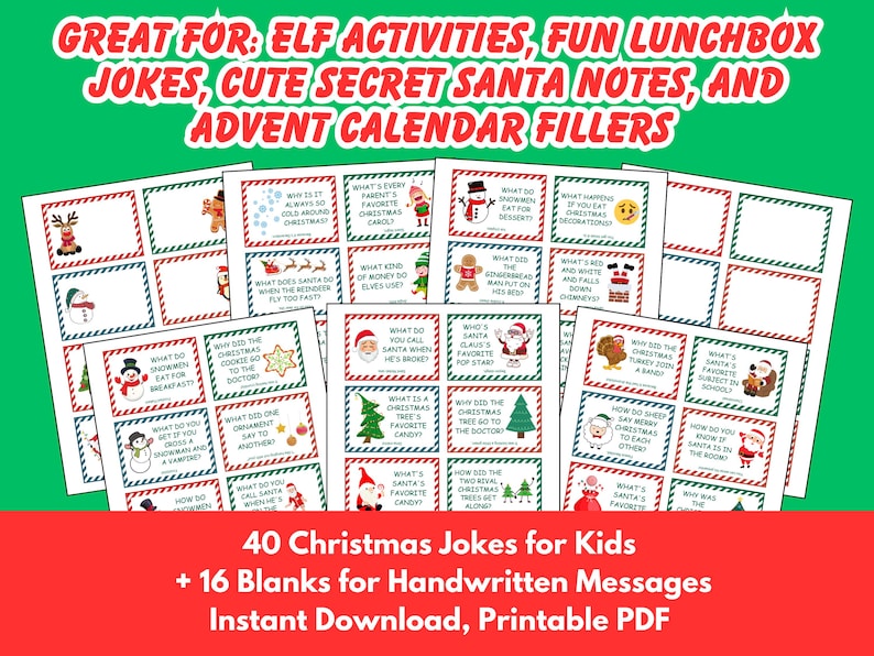 40 Christmas Jokes for Kids, Elf Jokes, Lunchbox Jokes, Secret Santa ...