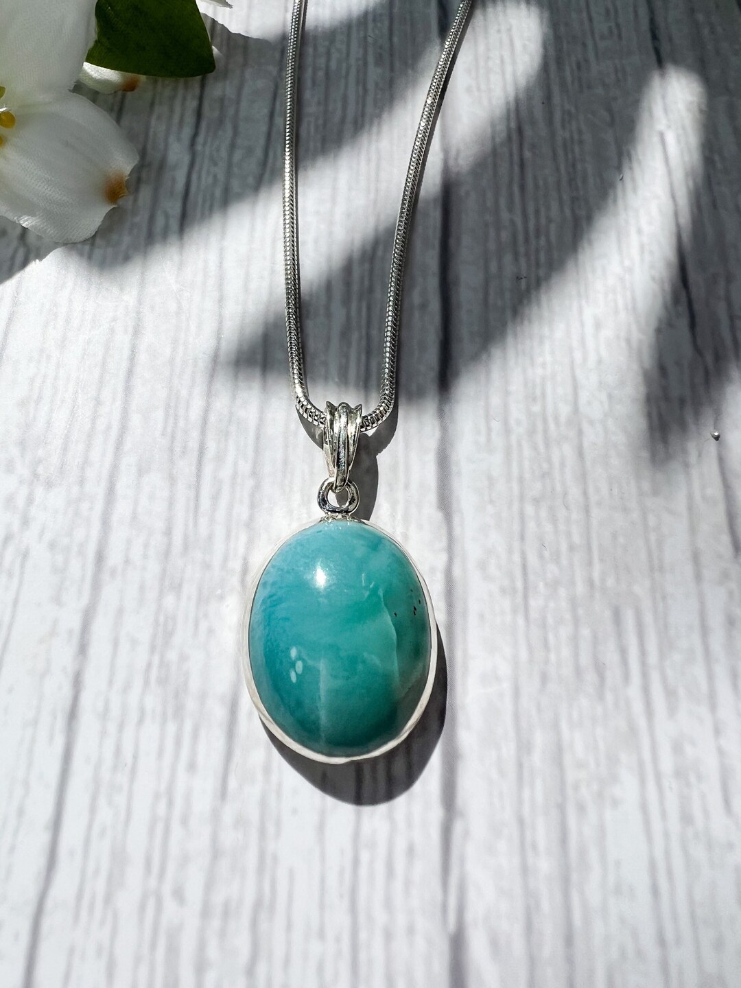 Marlin Reversible Larimar Necklace, Sterling Silver 925, Authentic ...