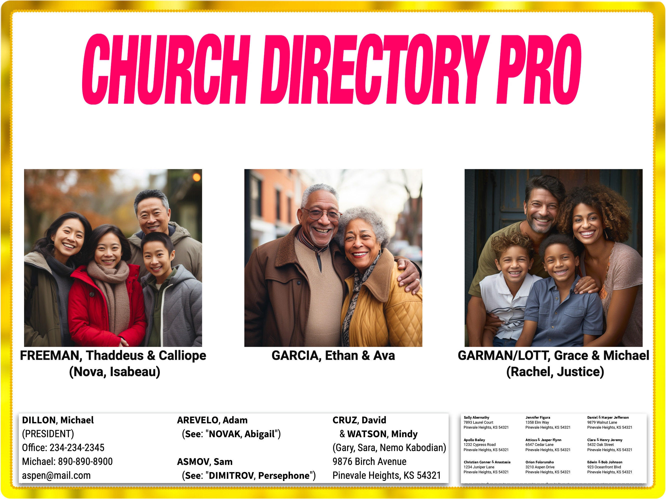 CHURCH DIRECTORY PRO Template for a Beautiful Photo Directory With a ...
