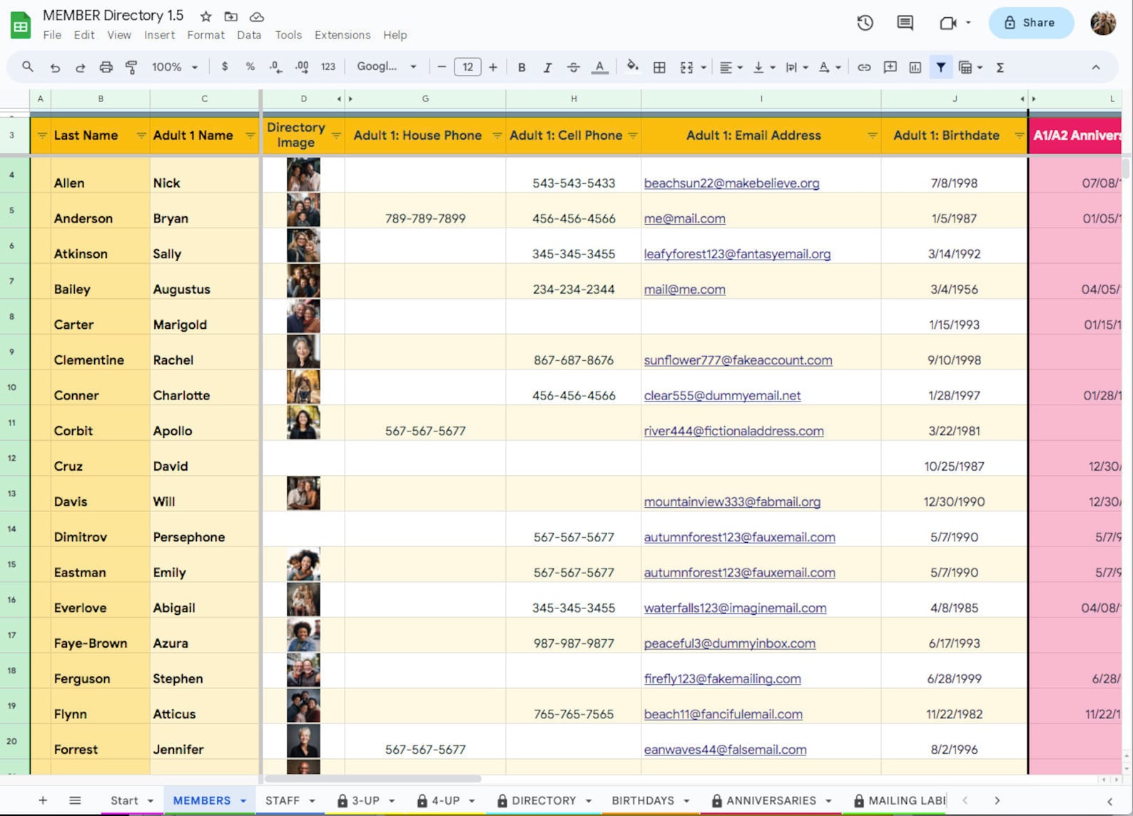 Directory Essentials Template: Address Book, Photo Directory & Mailing ...