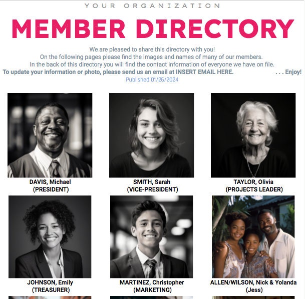 Directory Essentials Template: Address Book, Photo Directory & Mailing ...