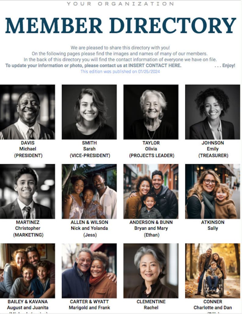 Directory Essentials Template: Address Book, Photo Directory & Mailing ...