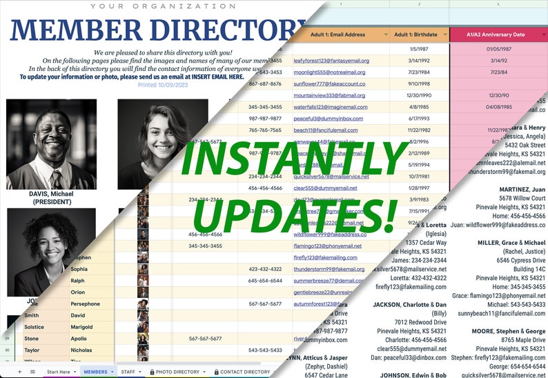 Directory Essentials Template: Address Book, Photo Directory & Mailing ...