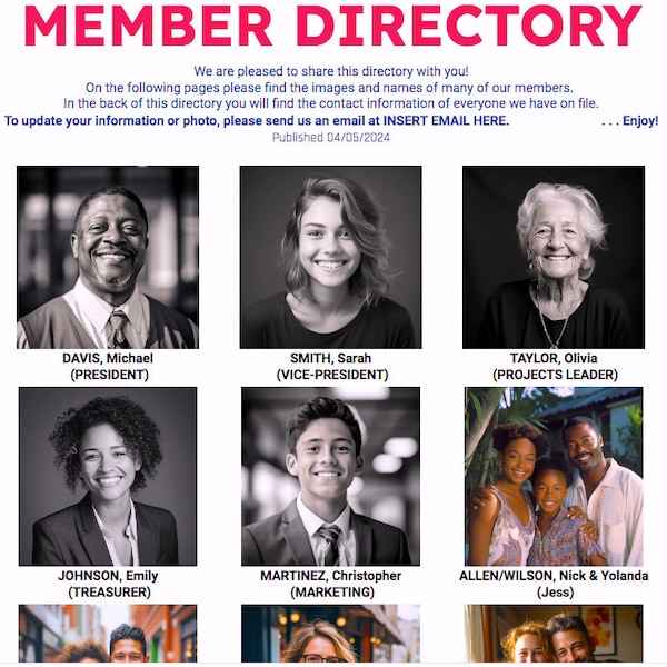 Church Photo Directory - Etsy