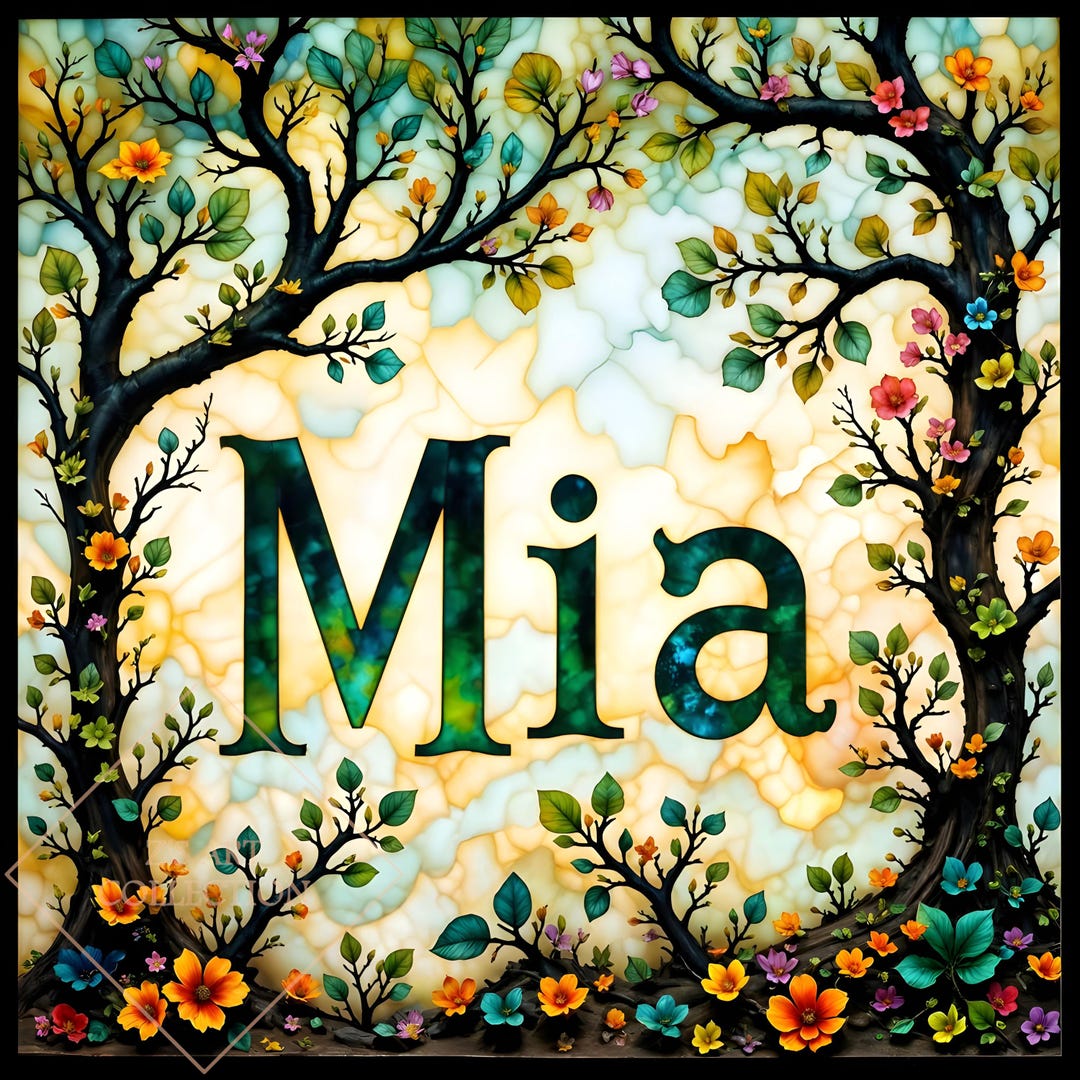 Floral Name Print: Custom Mia Butterfly Dragonfly Wall Art ...