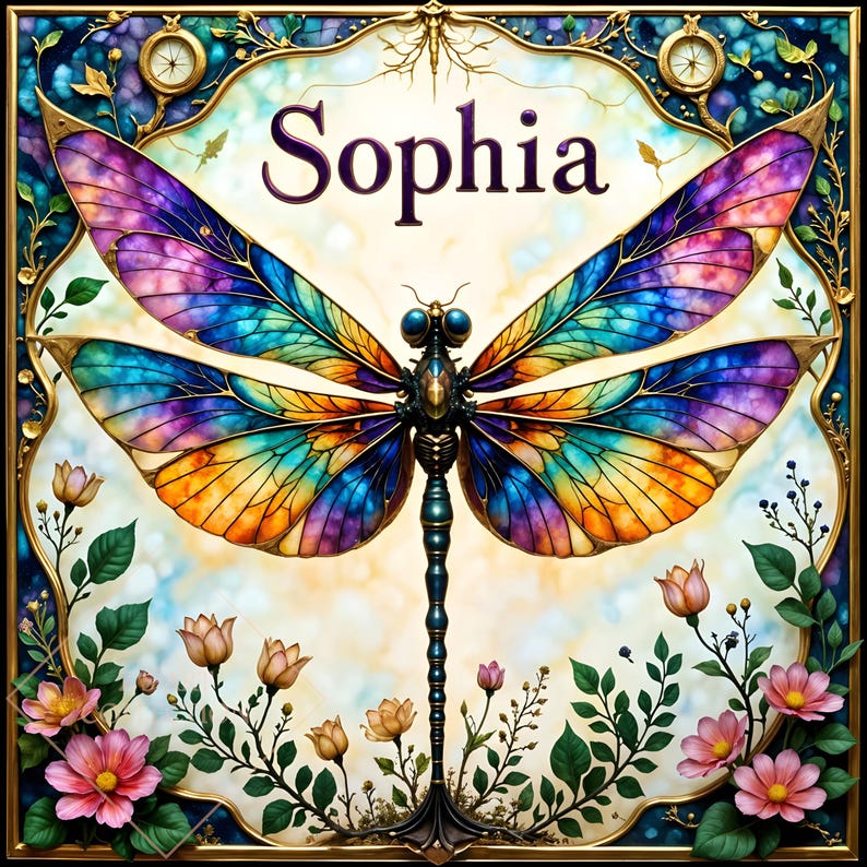 Custom Butterfly & Flower Name Art for Her - Personalized Wall Art ...