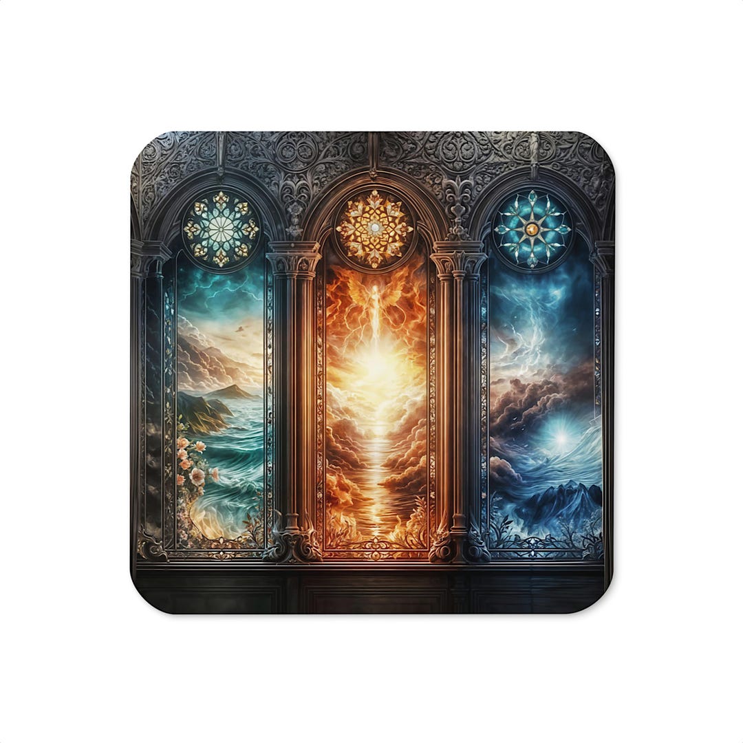 Stained Glass Style Coasters set of 4, Fantasy Coasters, Angel ...