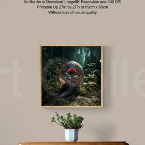 Red Rose Printable Art, Red Rose Wall Art, Forest Flower Wall Art ...