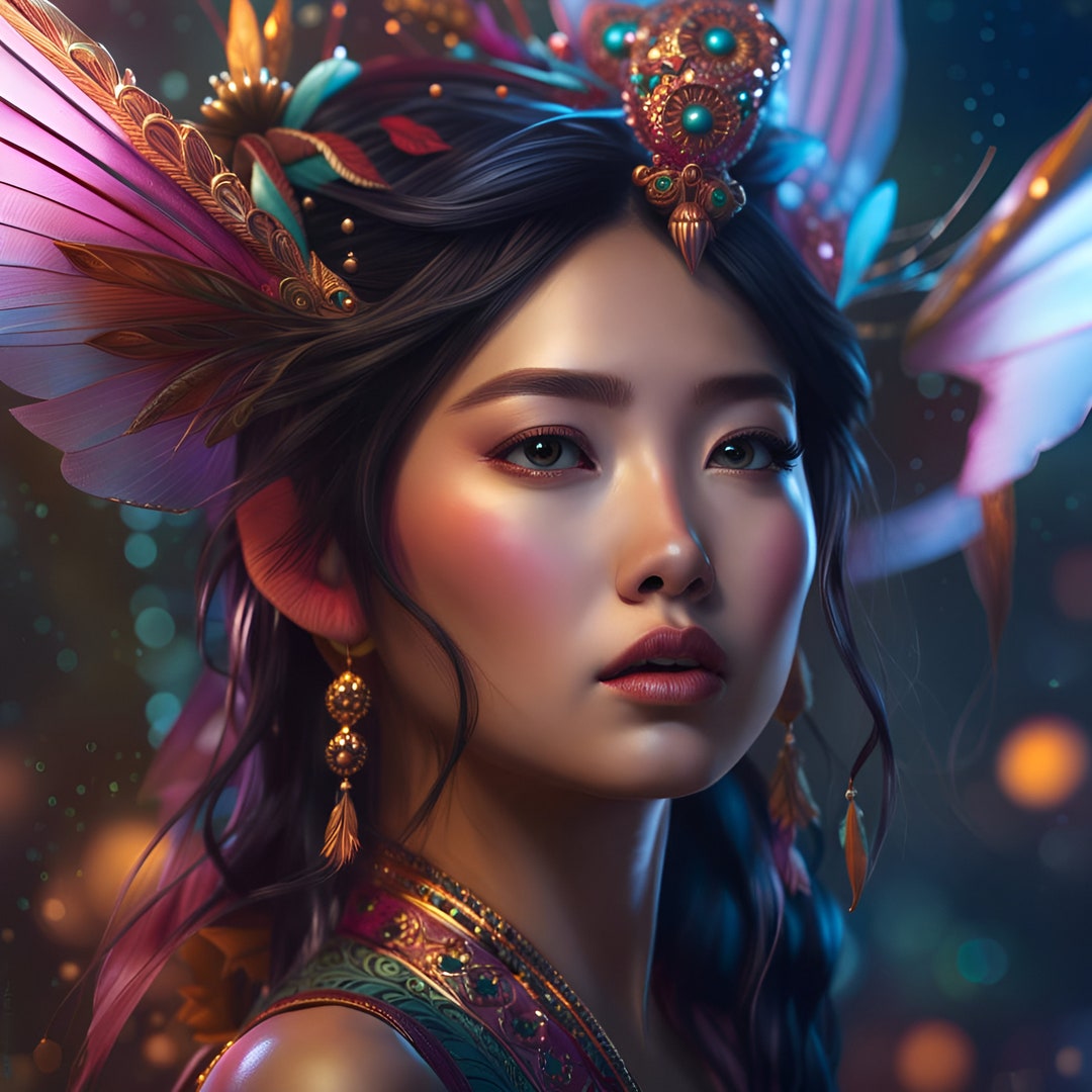 Enchanting Fairy Art Poster Series 14: Whimsical Fantasy Portrait of ...