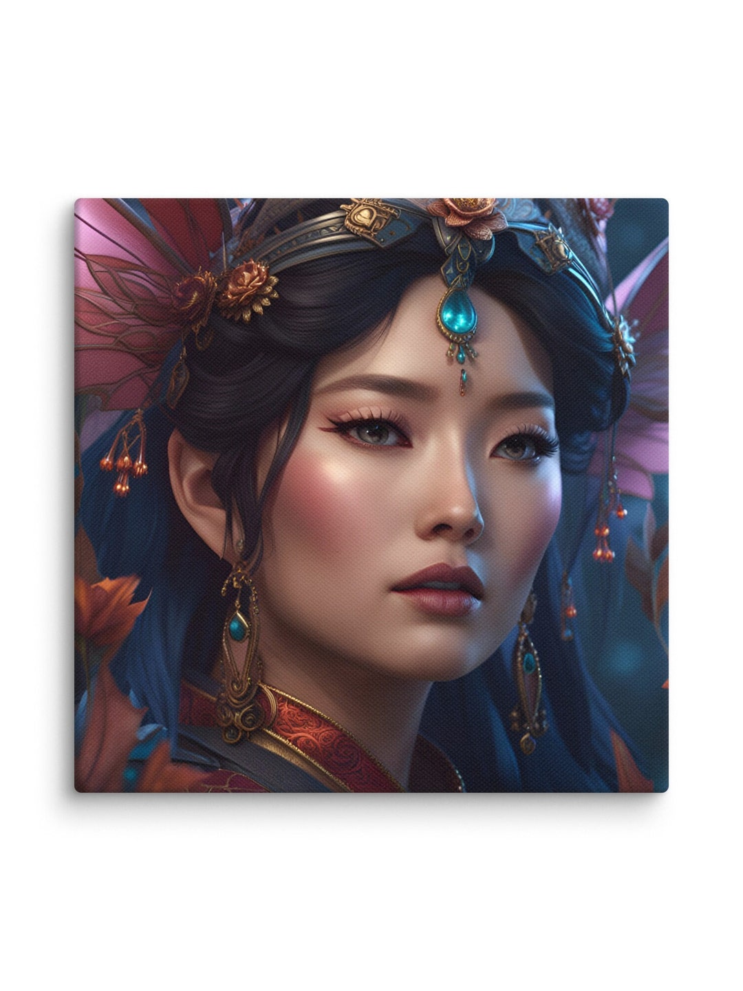 Whimsical Canvas Wall Art for Fairy Core Home Décor, Asian Fairy Girl ...