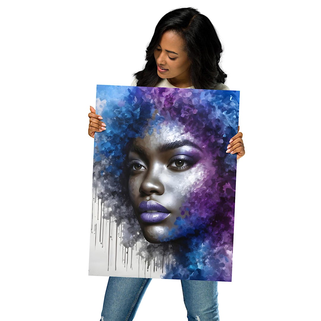 Captivating Woman's Profile Art Print in Abstract, Splatter Art Woman's ...