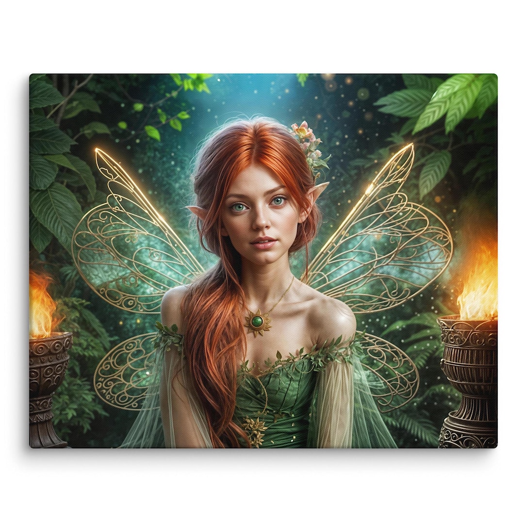 Enchanting Forest Fairy Portrait Canvas, Nature Fairy Art for Girls ...