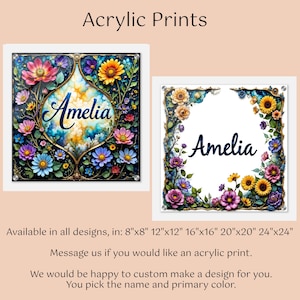 Personalized Name Art Print - Charming Custom Name Art, Amelia Wall Art ...