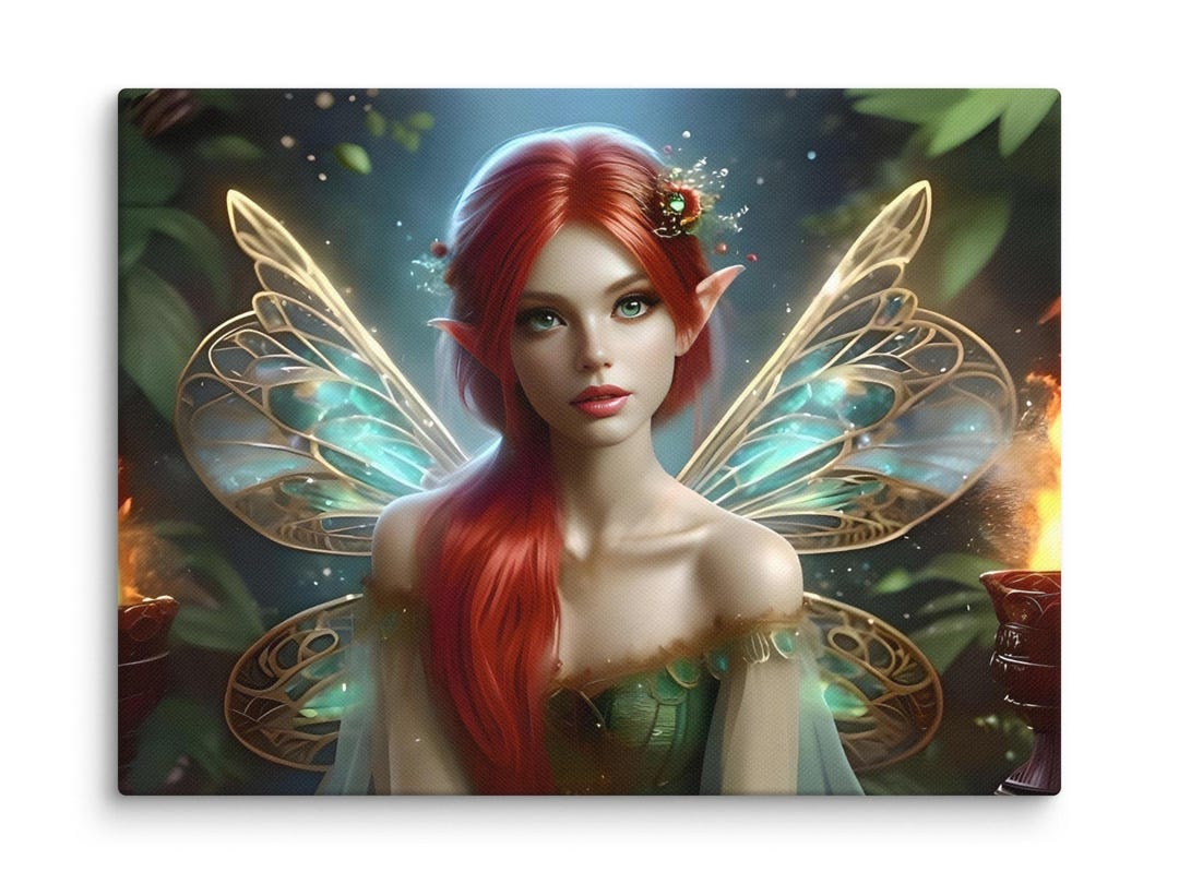 Enchanting Forest Fairy Portrait Canvas Series, Fairy Art for Girls ...