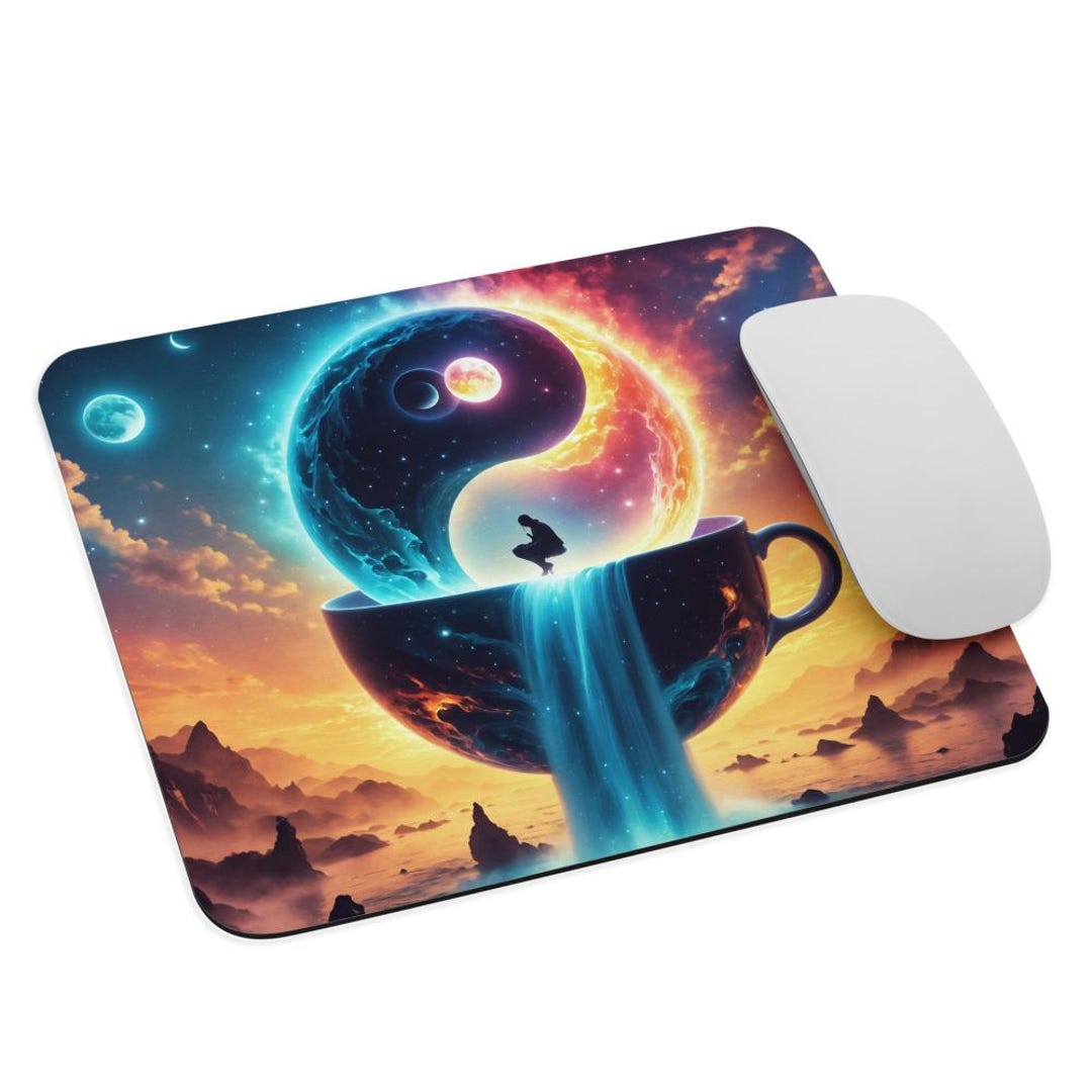 Abstract Art Mouse Pad, Yin Yang Office Gift, Surrealist, Abstract ...
