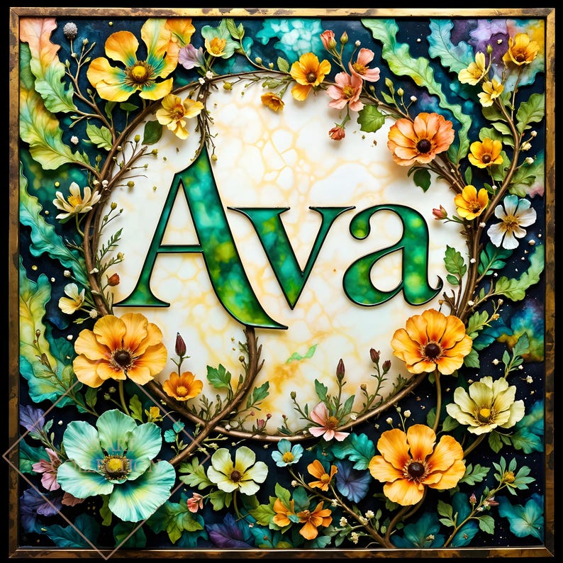 Personalized Name Art With Flowers, Butterflies, and Dragonflies ...