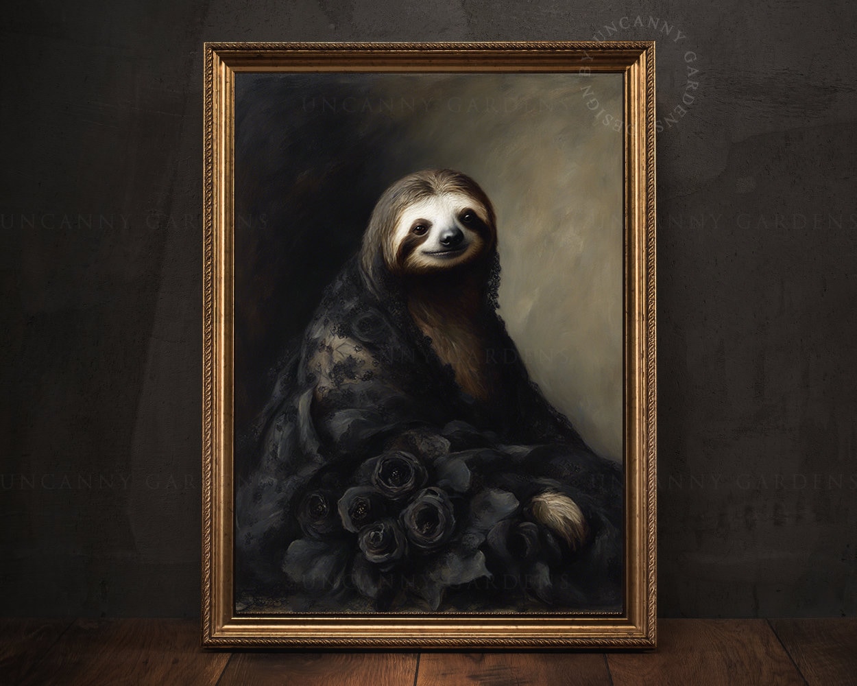 Dark Academia Sloth Art Print, Gothic Victorian Animal Portrait, Sloth ...