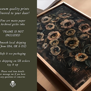 Botanical Goth Print, Victorian Gothic Home Decor, Witchy Goth Room ...
