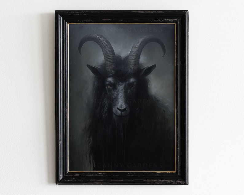 Black Phillip Wall Art, Black Goat Print, Occult Art, Dark Moody Prints ...