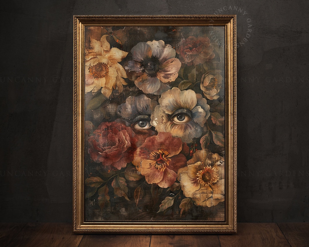 Mystical Eye Wall Art, Botanical Goth Decor, Witchy Gift, Dark Cottage ...