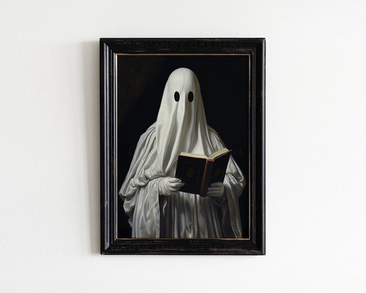 Spooky Ghost Reading Book, Dark Academia Decor, Dark Moody Aesthetics ...