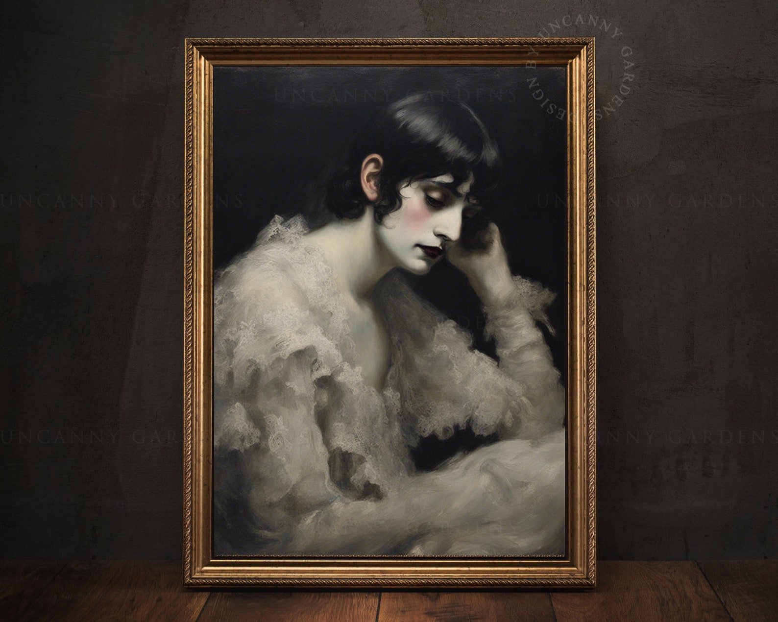 Sad Pierrot, Commedia Dell'arte Character, Gothic Boy Portrait, Gift ...
