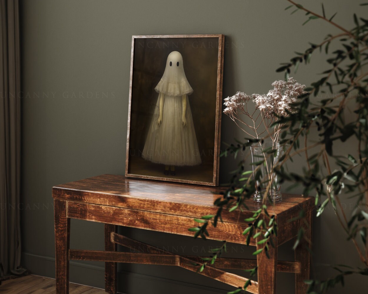 Victorian Girl Ghost Art Print, Spooky Home Decor, Dark Academia ...