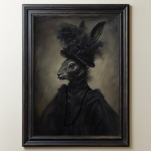 My Hare Lady, Victorian Hare Portrait, Goth Animals, Dark Cottagecore ...