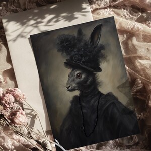 My Hare Lady, Victorian Hare Portrait, Goth Animals, Dark Cottagecore ...