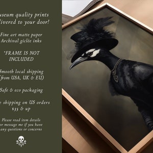 Miss Magpie Victorian Portrait, Dark Academia, Funny Vintage Wall Art ...