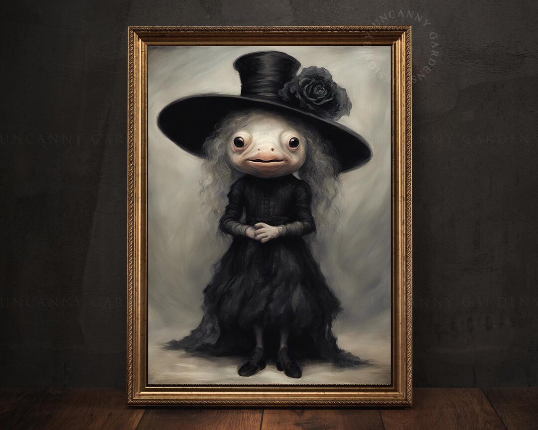 Ugly Fish Art Print, Funny Gothic Fish Decor, Victorian Animals, Cute ...