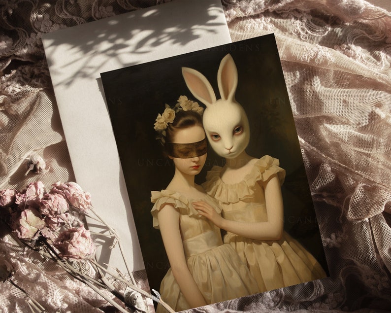 Silent Companions, Surreal Art Print, Gothic Aesthetic Home, White ...